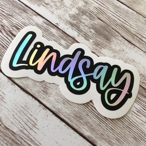Holographic Vinyl Name Decal Layered Vinyl Name Sticker - Etsy