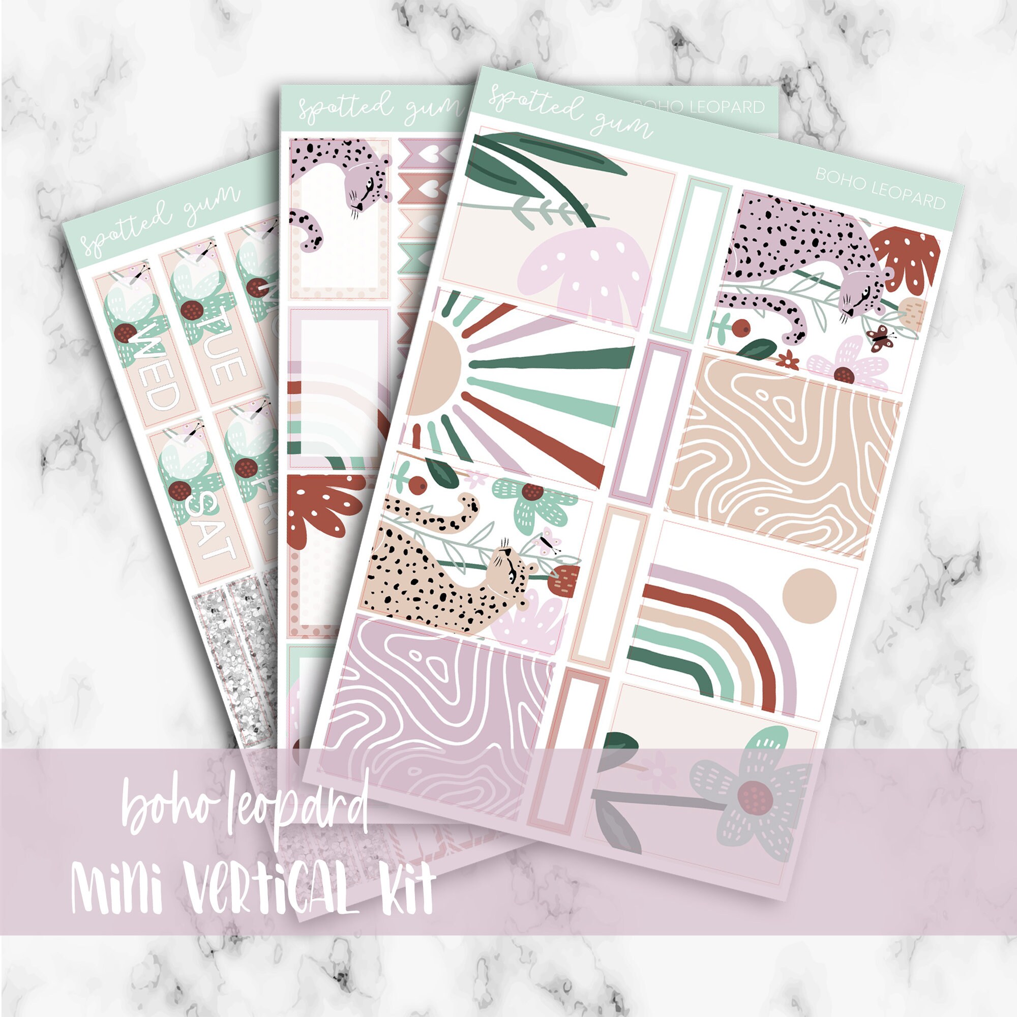 Paper Stickers Leopard Floral Truck Planner Stickers Paper & Party ...
