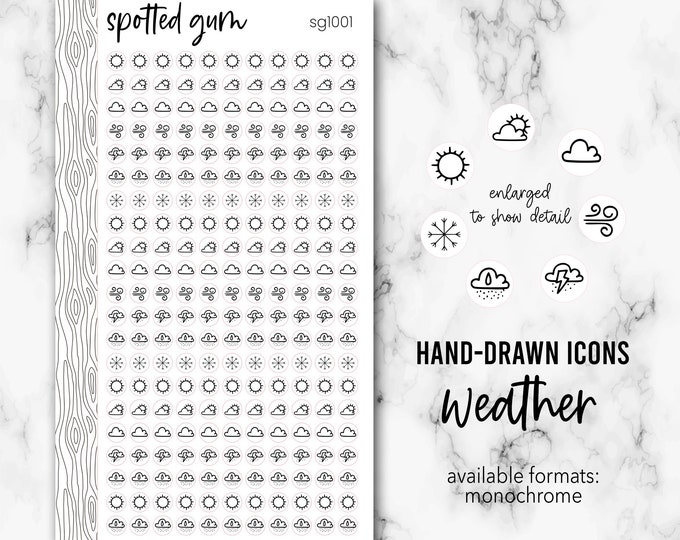 Tiny Weather Stickers, Weather Planner Stickers, Daily Weather Stickers ...