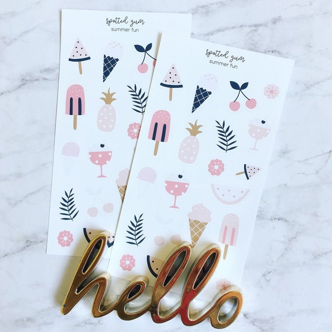Summer Planner Stickers Ice Cream Tropical Watermelon - Etsy