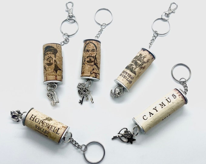 Wine Cork Key Chain Cork Keychain Recycled Wine Cork Wine Cork Wine ...