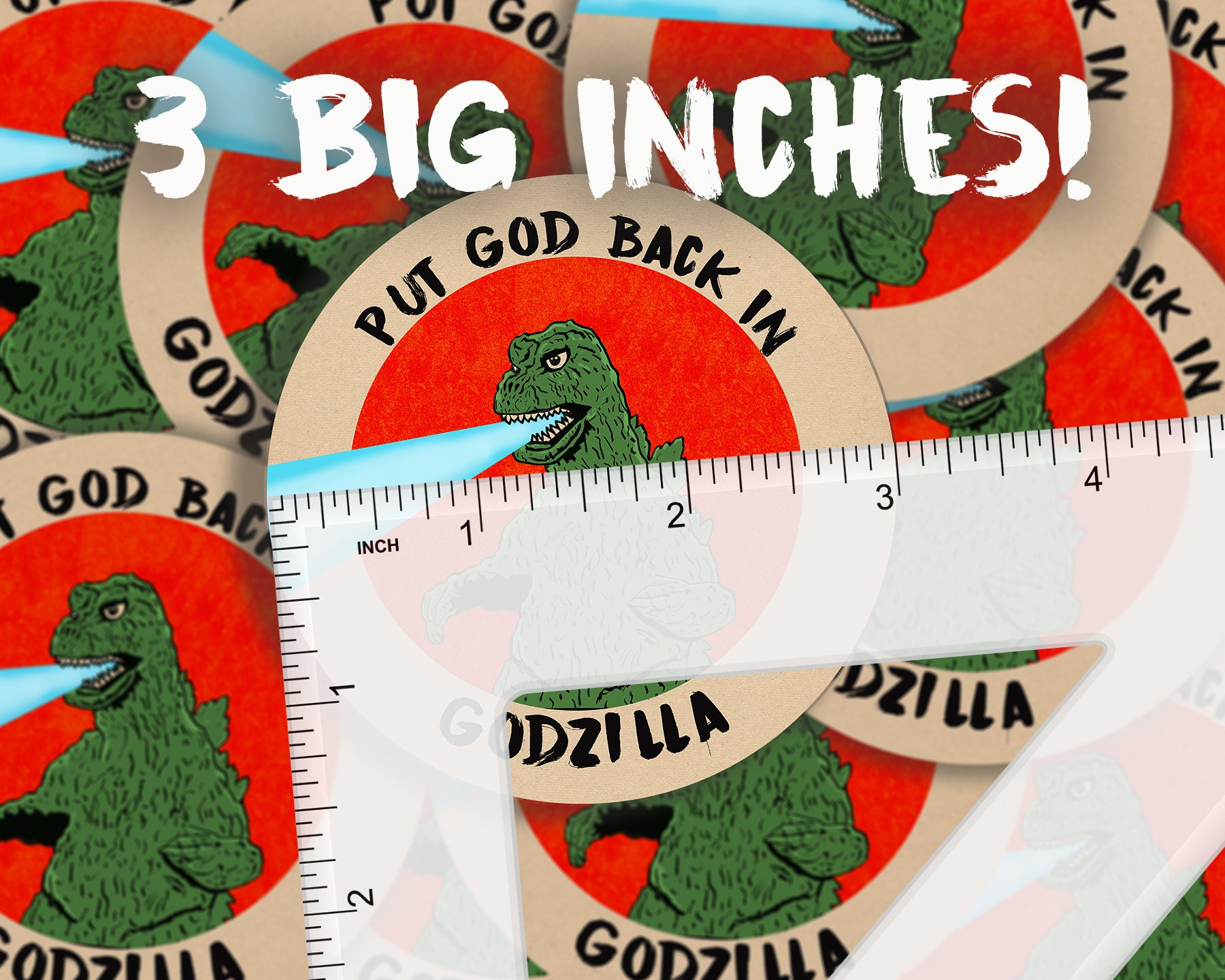 Godzilla Sticker | Etsy