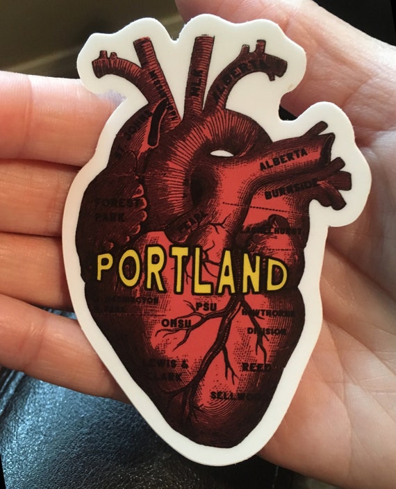 Portland Heart Sticker - Etsy