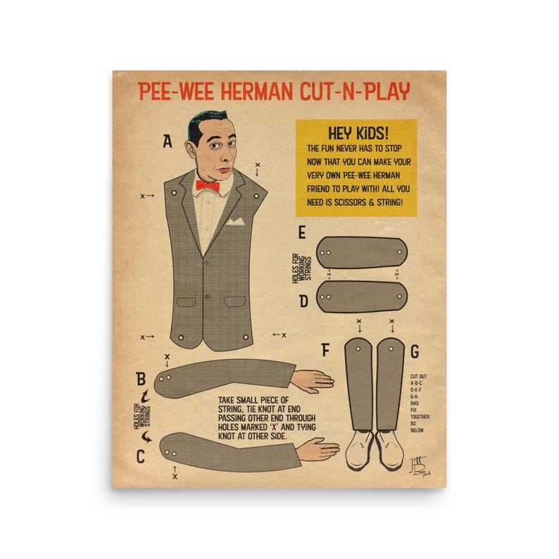 Pee-wee Paper Doll - Etsy