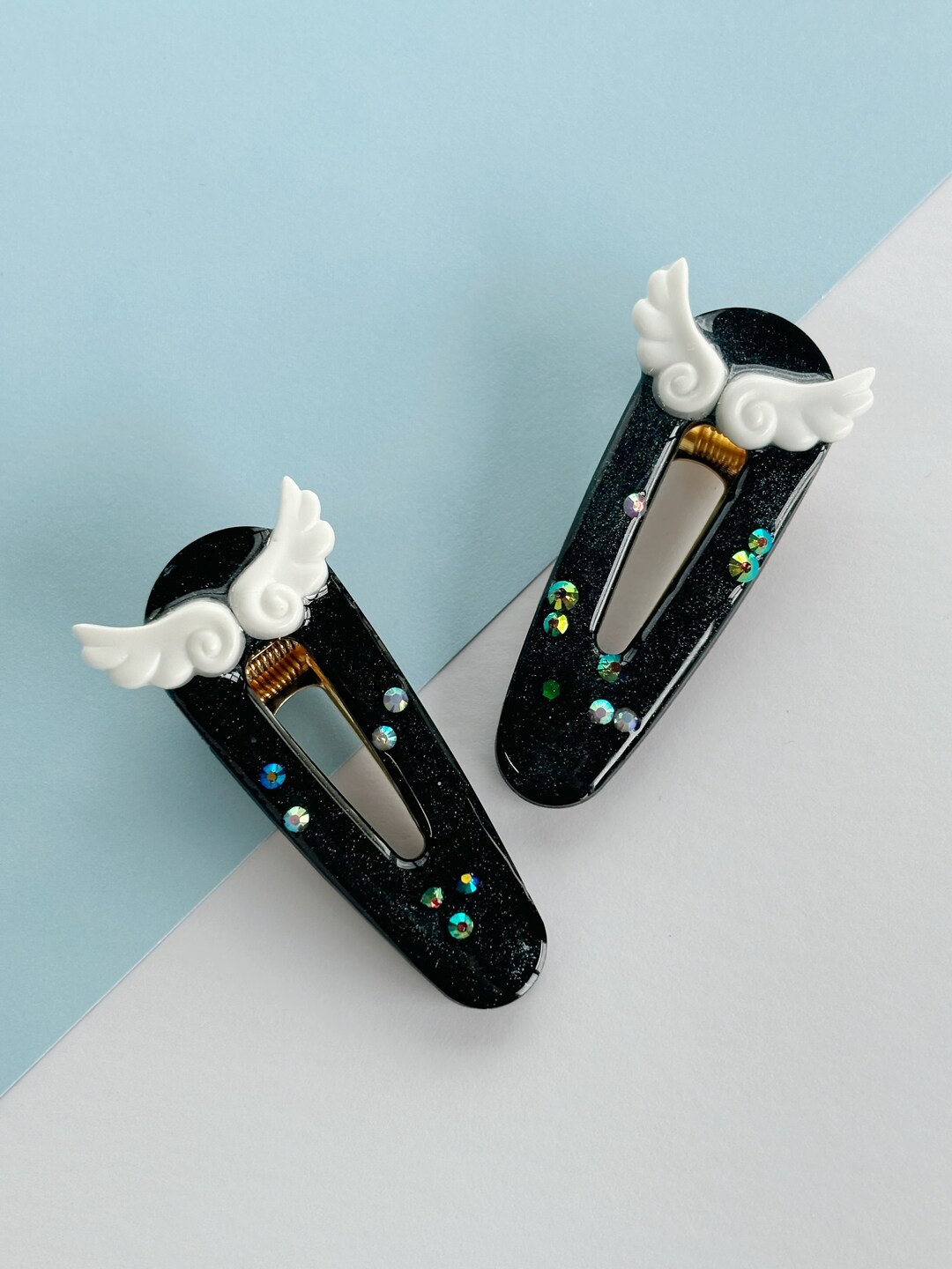 Kawaii Cute 3D Handmade Angel Wing Hair Clip Set Resin Hair Accessory ...
