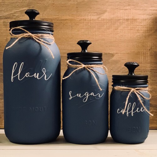 Mason Jar Canister Set Farmhouse Canister Set Mason Jar - Etsy