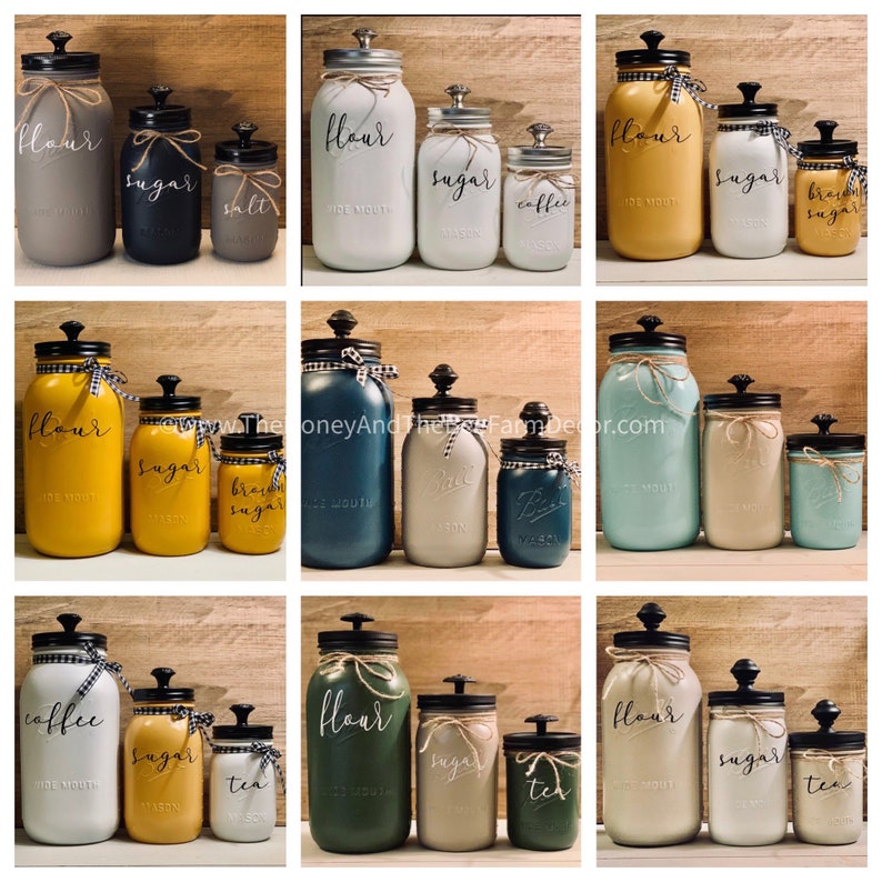 Mason Jar Canister Set - Etsy