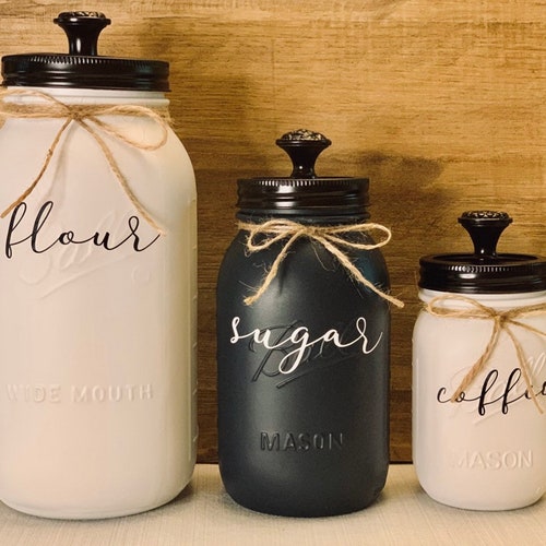 7pc Mason Jar Kitchen Set | Etsy