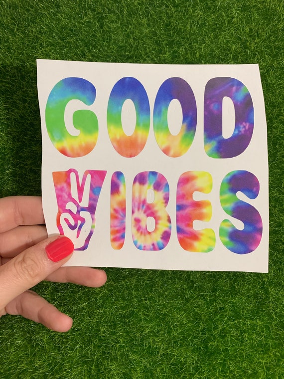 Paper Stickers, Labels & Tags Paper & Party Supplies Tie dye good vibes ...
