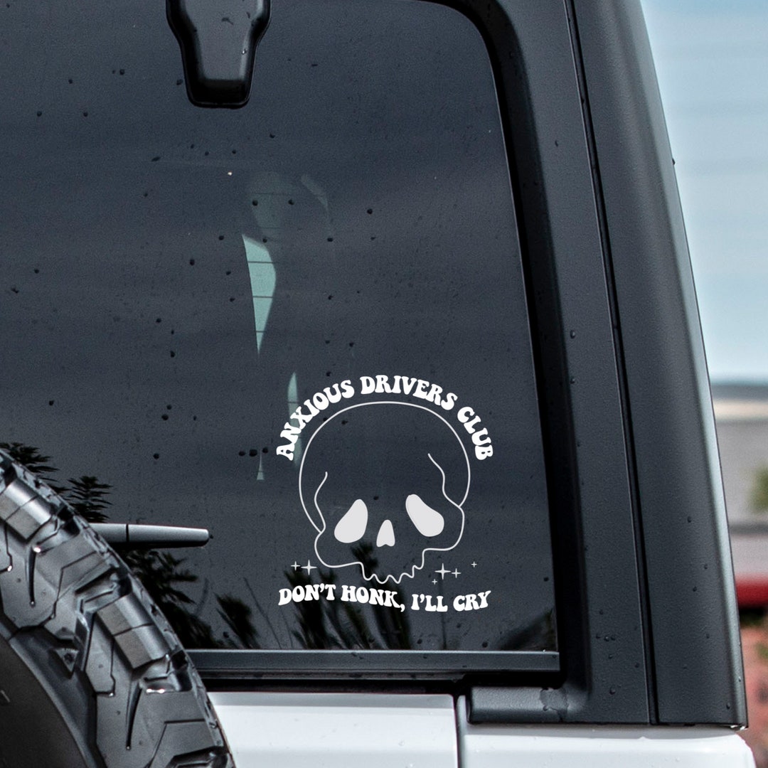 Anxious Driver Decal, Funny Decal, Overstimulated Club, Anxiety Club ...