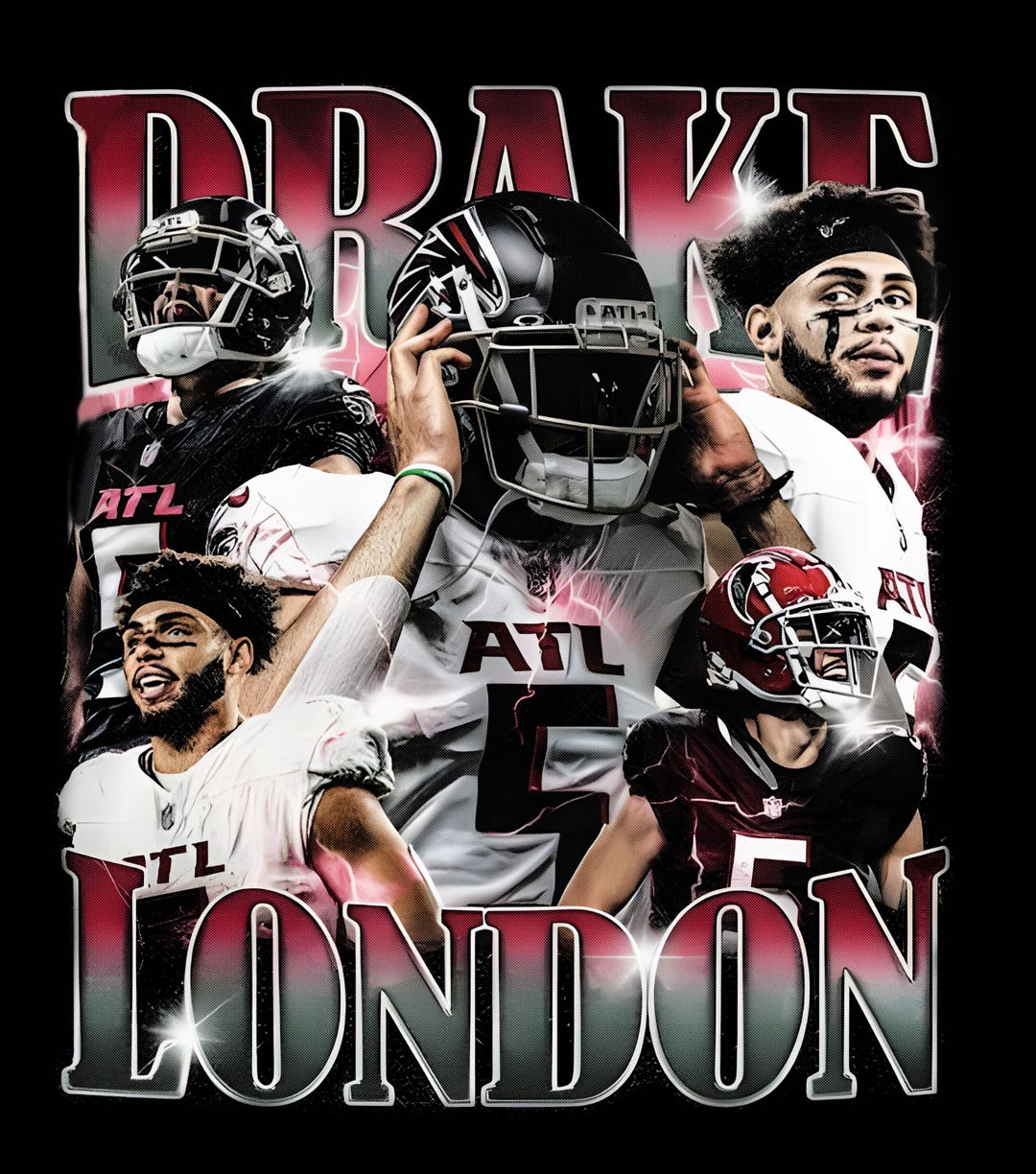 Drake London Football PNG Digital Download, High-resolution Sports Art ...