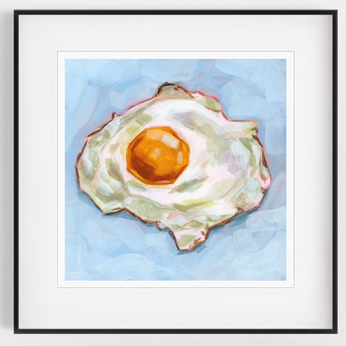 Egg Print Art Print Kitchen Decor Acrylic Painting Fried - Etsy