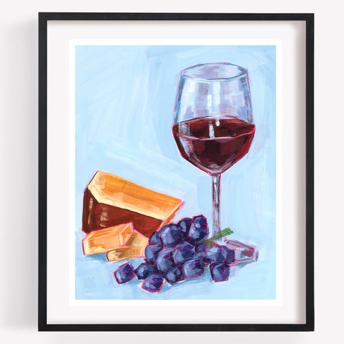 Wine Art Print Red Wine Wall Art Bar Decor Red Wine - Etsy