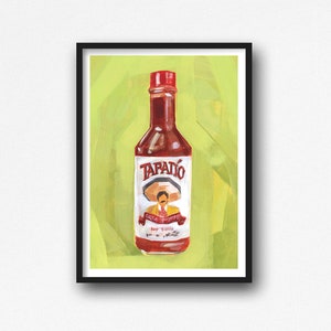 Tapatio Print, Art Print, Kitchen Decor, Acrylic Painting, Hot Sauce ...
