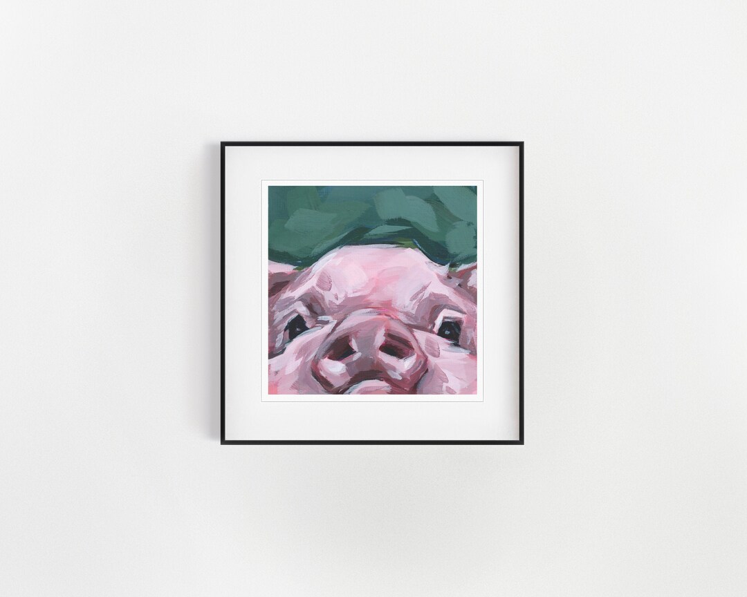 Pig Art Print, Pig Painting, Animal Art Print, Animal Painting, Art ...