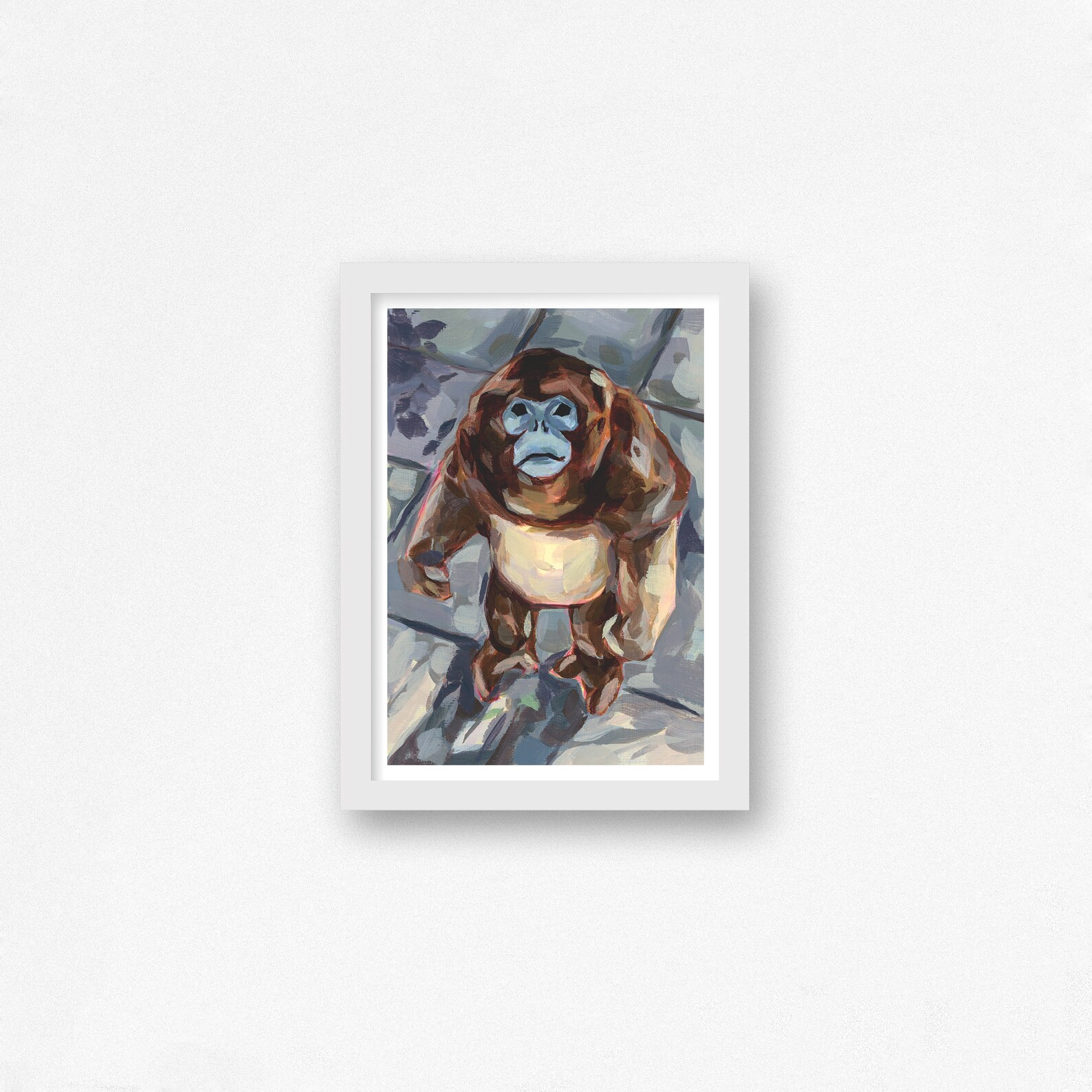Monkey Art Print Monkey Painting Monkey Wall Art Golden - Etsy