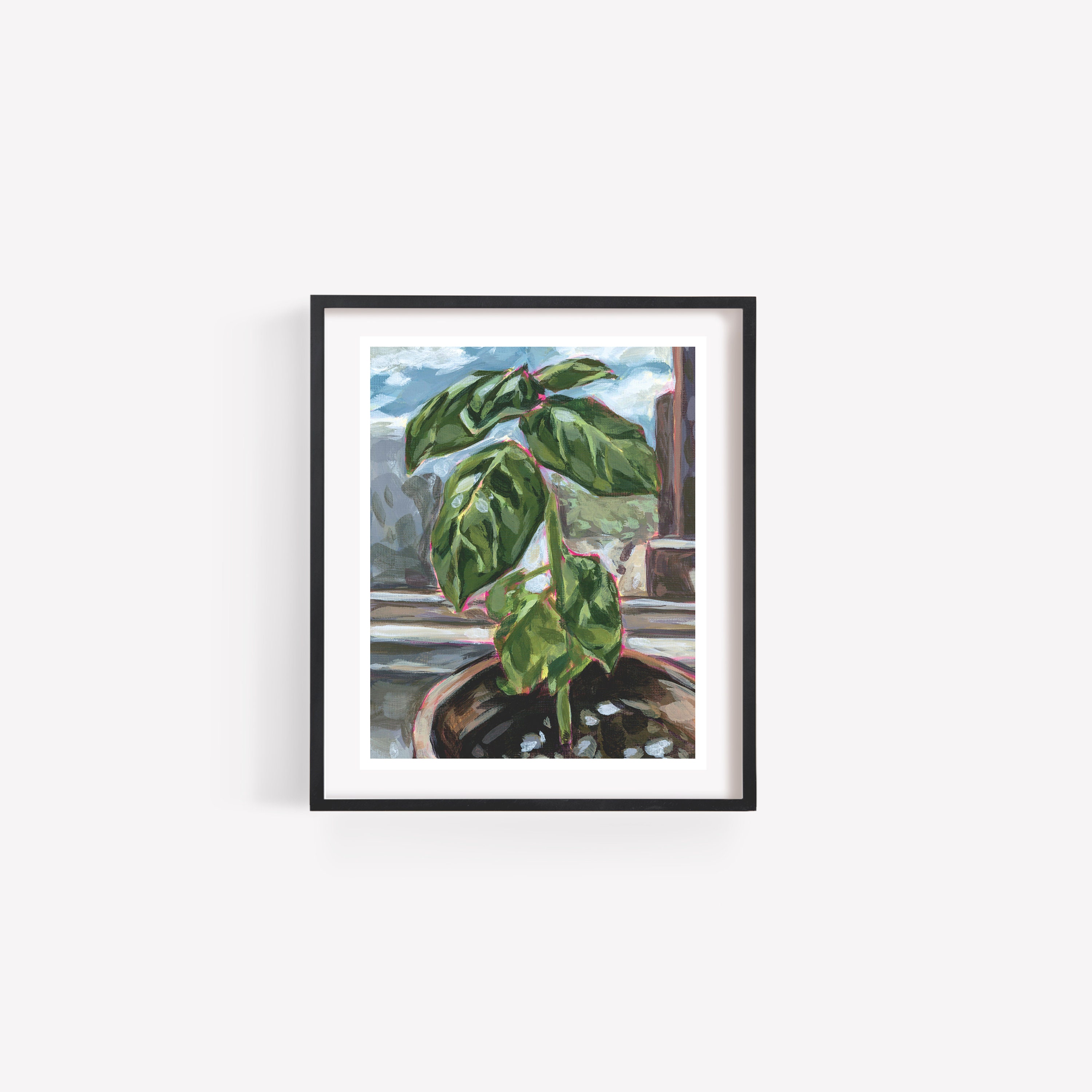 Basil Art Print Basil Plant Houseplant Art Print Plant Art | Etsy