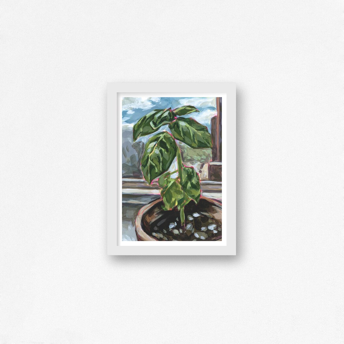 Basil Art Print Basil Plant Houseplant Art Print Plant Art | Etsy