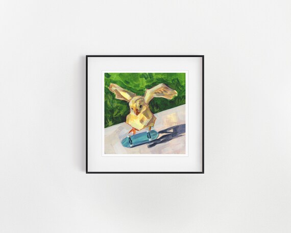 Chick Print Baby Chick Art Animal Art Print Funny Animal | Etsy