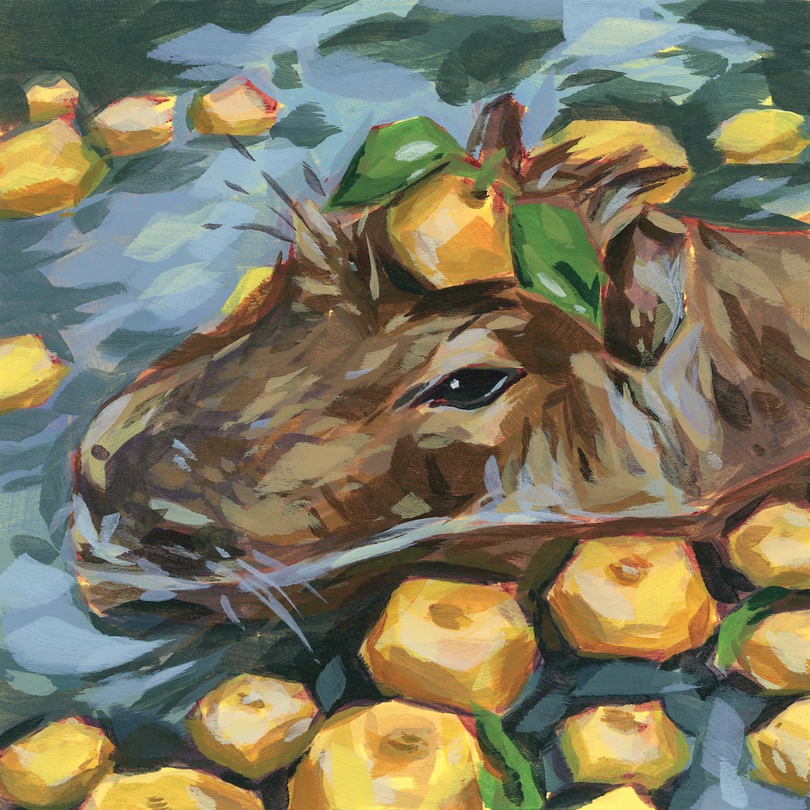 Capybara Art Print Capybara Painting Capybara Wall Art - Etsy