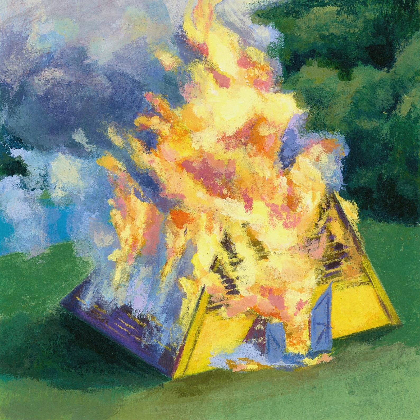 Midsommar Midsommar Fan Art Yellow Temple Acrylic Painting - Etsy