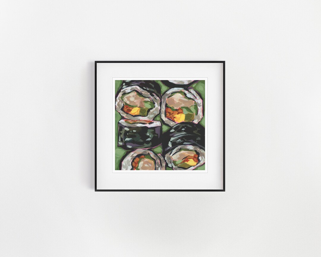Kimbap, Kimbap Art Print, Gimbap, Korean Food Art Print, Korean Sushi ...