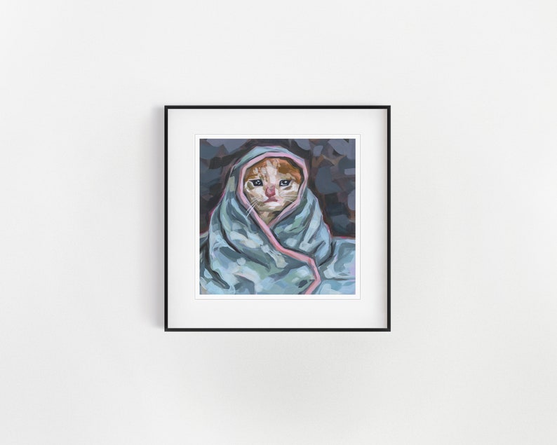 Cat Art Print Cats Sad Cat Meme Animal Art Print Funny Cat - Etsy