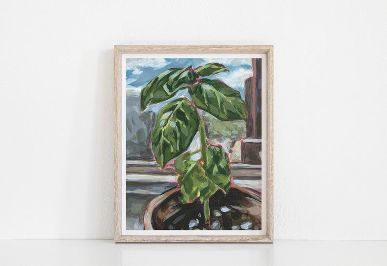 Basil Art Print Basil Plant Houseplant Art Print Plant Art | Etsy