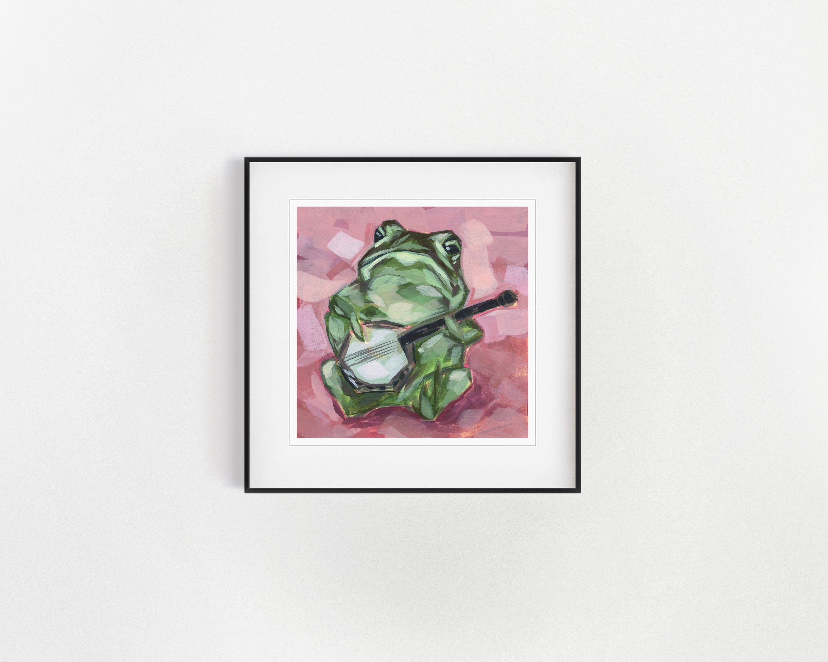 Frog Art Print Tree Frog Painting Frog Banjo Animal Print | Etsy