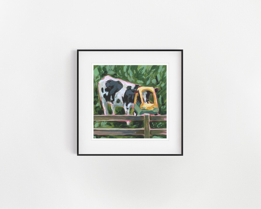 Cow Print, Cow Art, Animal Art Print, Funny Animal Art, Cow Painting ...