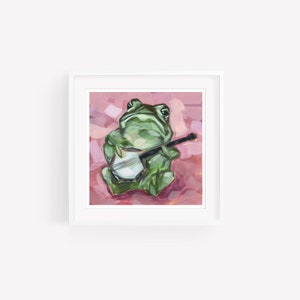 Frog Art Print, Tree Frog Painting, Frog Banjo, Animal Print, Wall ...