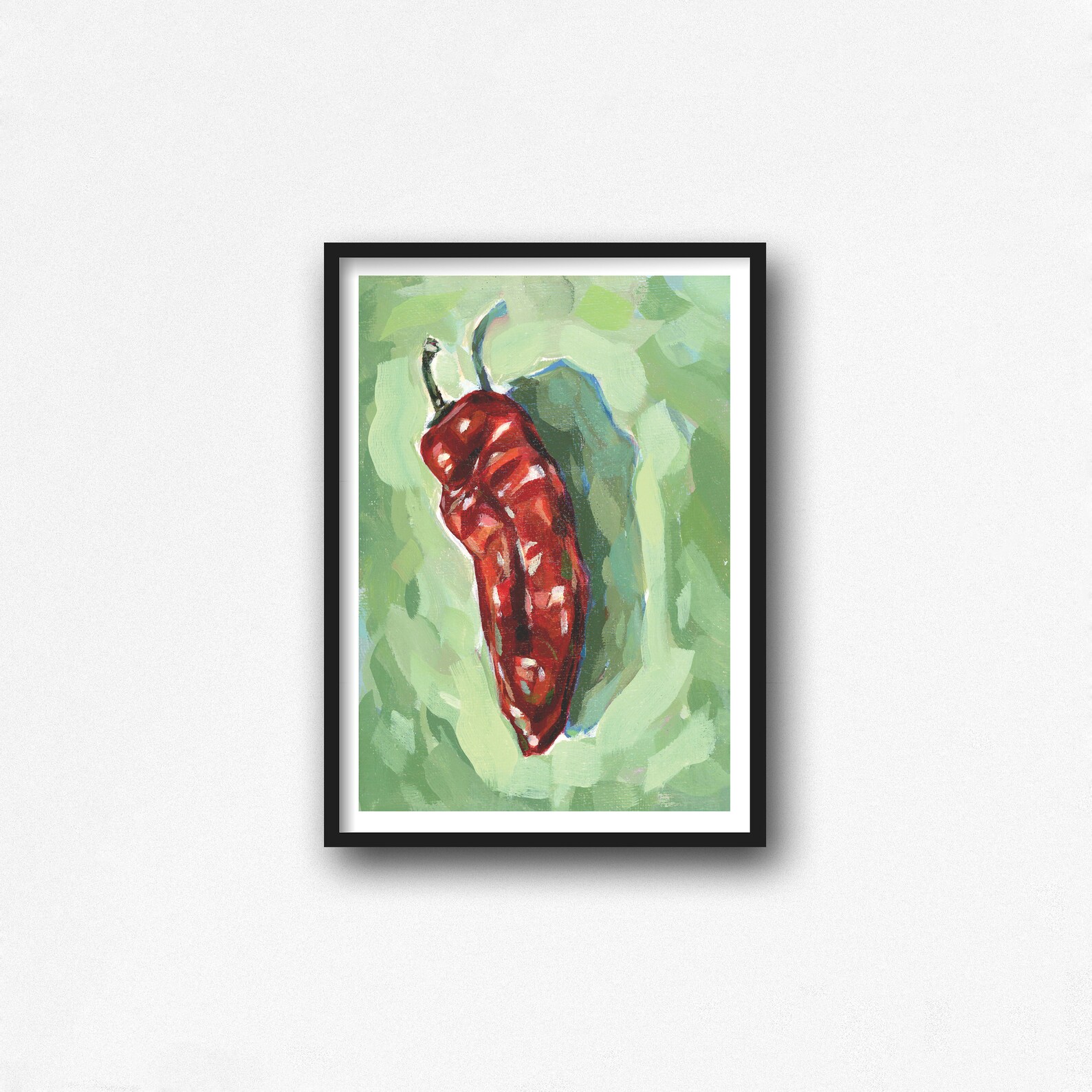 Peppers Art Print Hot Pepper Art Pepper Painting Food Art | Etsy
