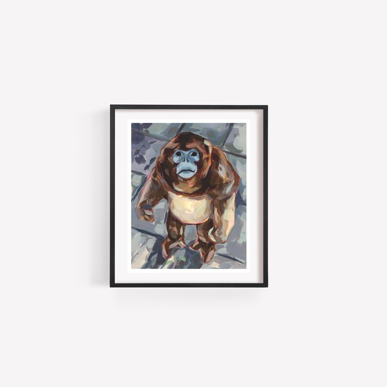 Monkey Art Print Monkey Painting Monkey Wall Art Golden - Etsy