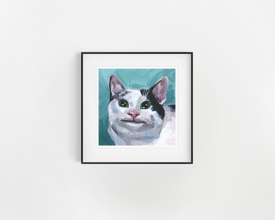 Cat Art Print, Cats, Cat Meme, Animal Art Print, Funny Cat Art, Cat ...
