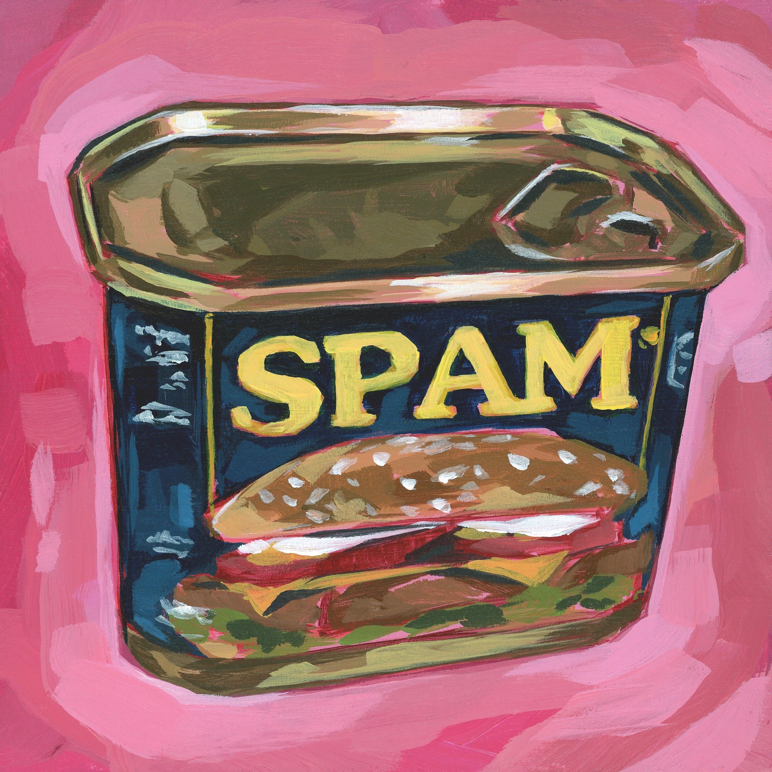 Spam Can Spam Food Asian Food Art Spam Can Painting Can of - Etsy UK