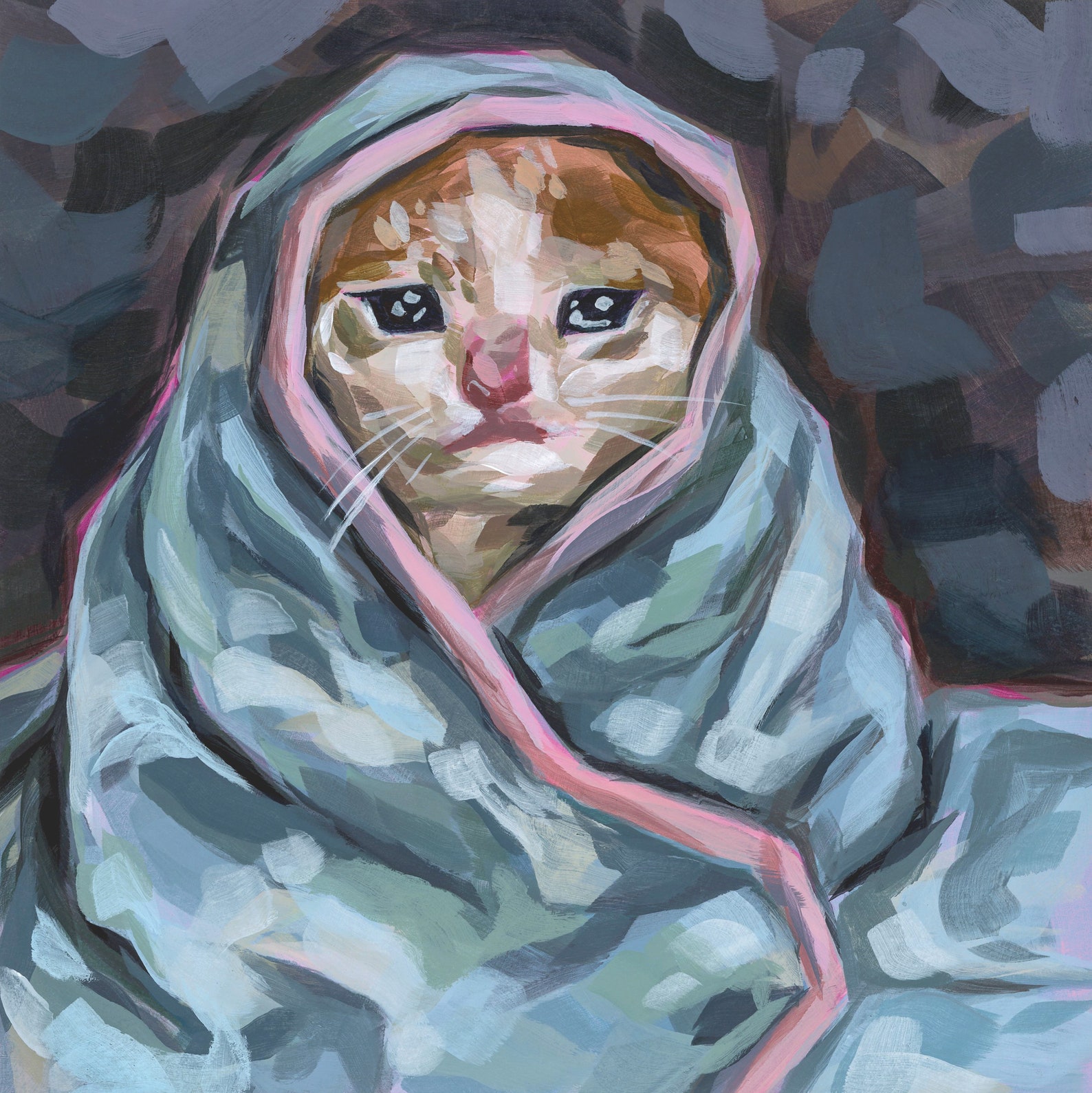 Cat Art Print, Cats, Sad Cat Meme, Animal Art Print, Funny Cat Art, Cat ...