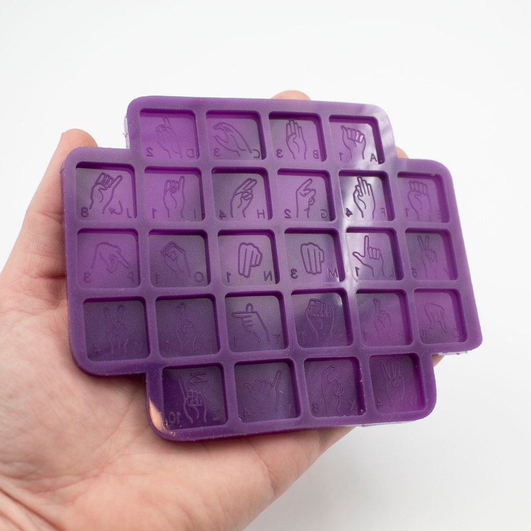 American Sign Language Letter Tiles Resin Mold / ASL Tile Mold - Etsy
