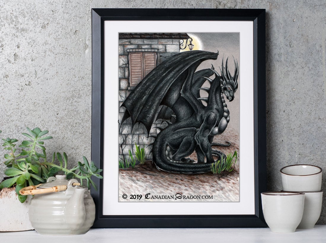 Black Dragon Wall Art PRINT Poster of Black Dragon Wall Art | Etsy