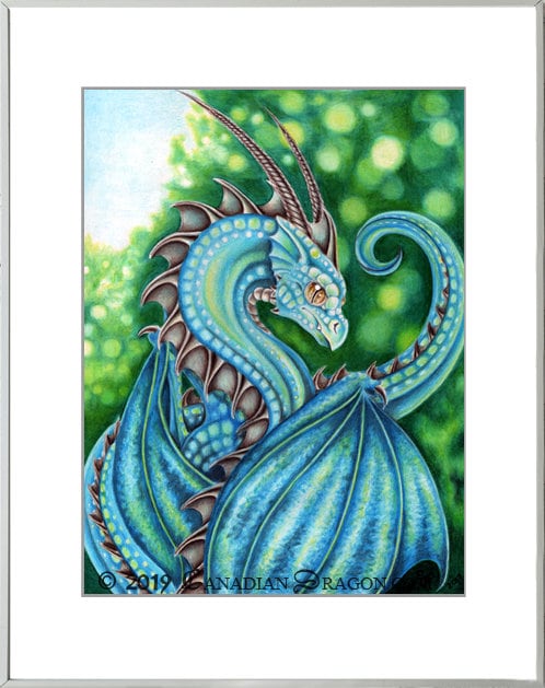 Blue Dragon PRINT Wall Art - of Blue Summer Dragon Game Room Wall Decor ...
