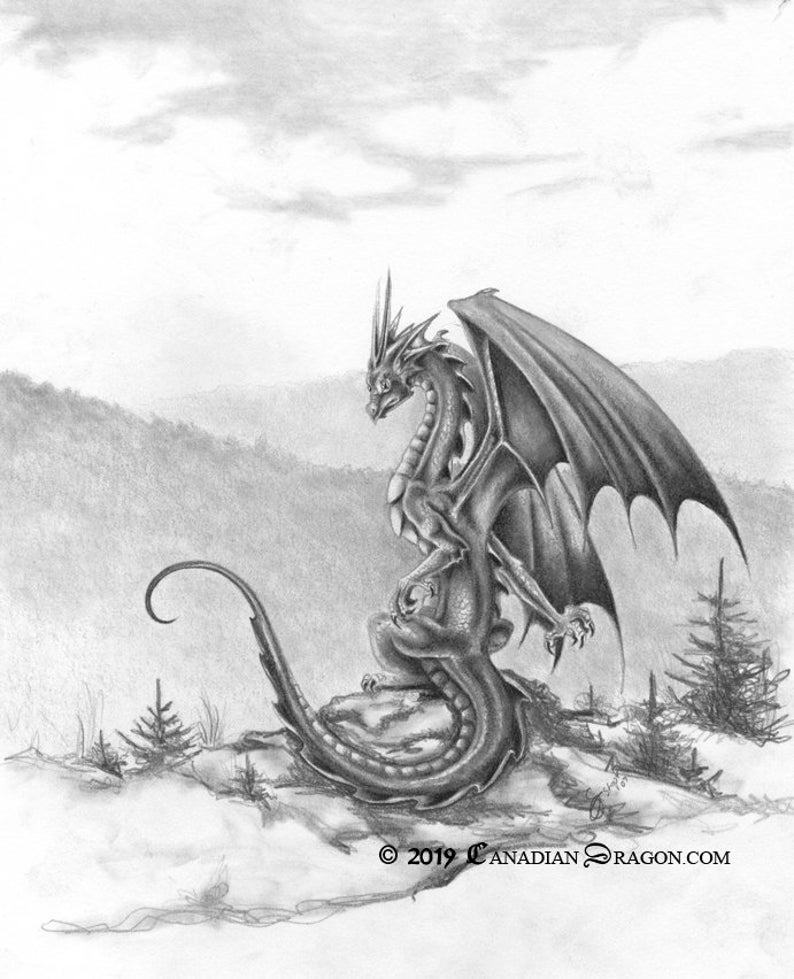 Slinky Dragon Drawing Art - PRINT / Poster of Slinky Dragon Game Room ...