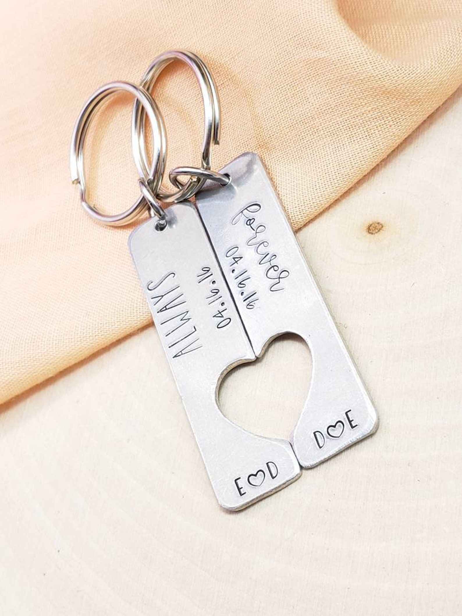 Matching Couples Keychain-forever and Always Keychain Couple | Etsy