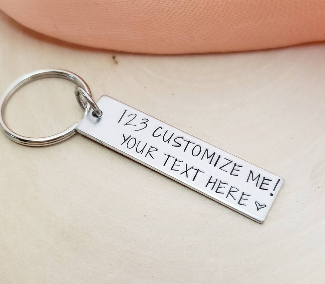 Personalized Text Keychain-custom Text Keychain-customize Your Own ...