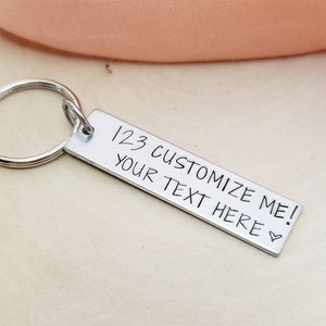 Personalized Text Keychain-custom Text Keychain-customize Your Own ...
