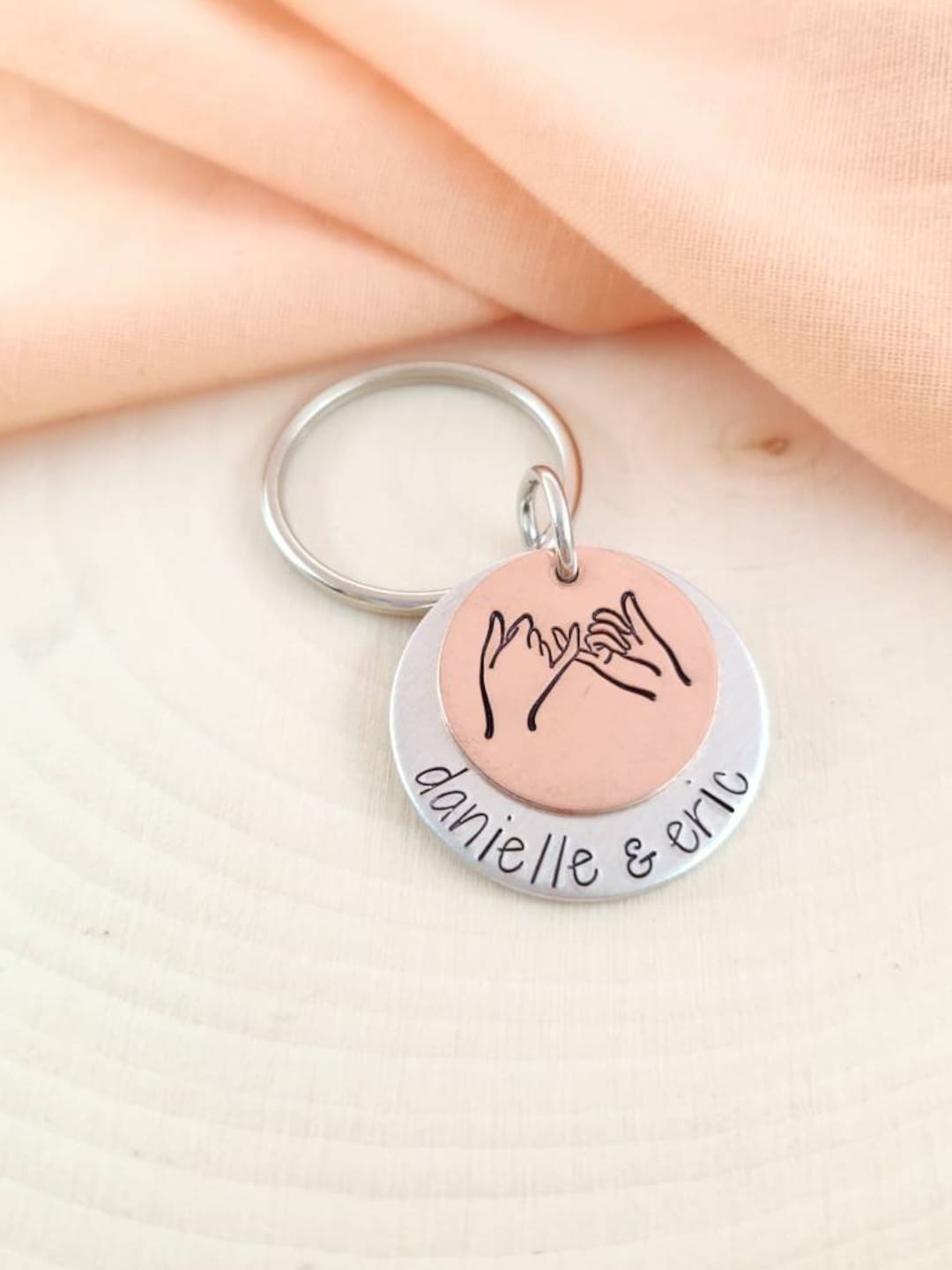 Pinky Promise Keychain- Personalized Pinky Promise Keychain With Names ...
