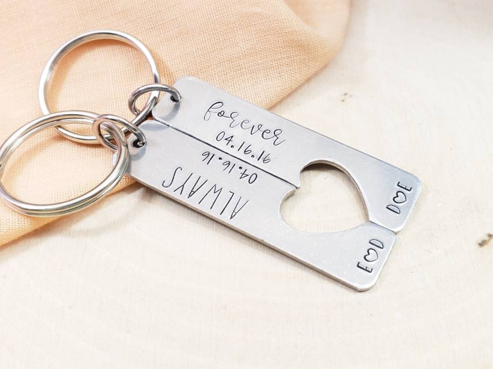 Matching Couples Keychain-forever and Always Keychain Couple | Etsy