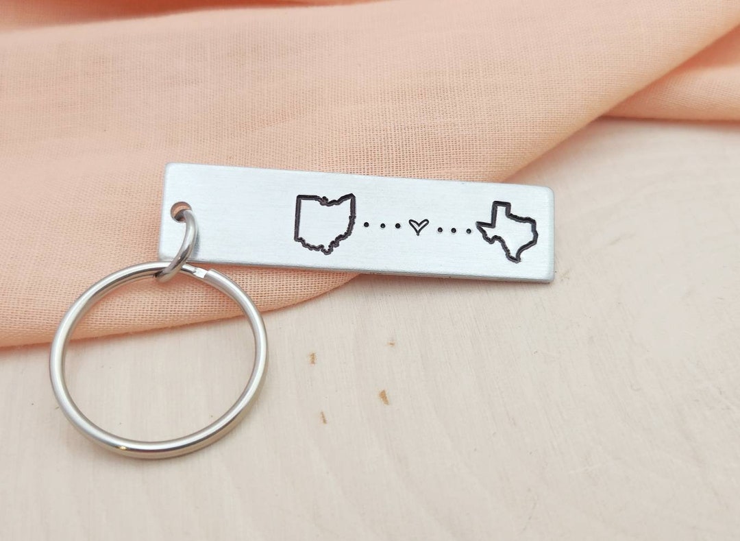 Long Distance Relationship Keychain-custom/ Personalized Gift for Long ...
