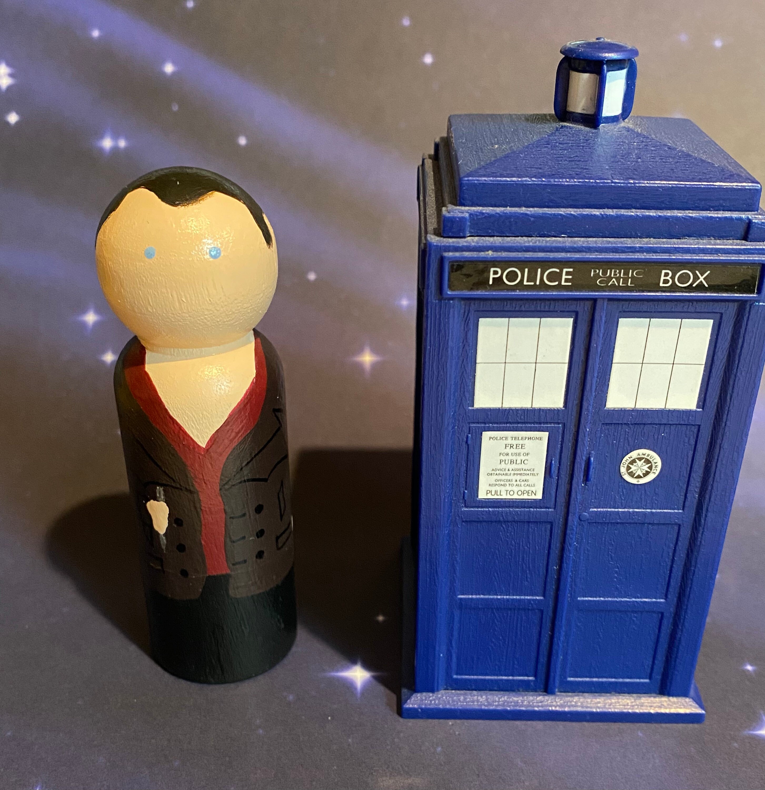 Doctor Who Handpainted Peg Dolls Tardis Whovian Dalek Weeping Angel - Etsy