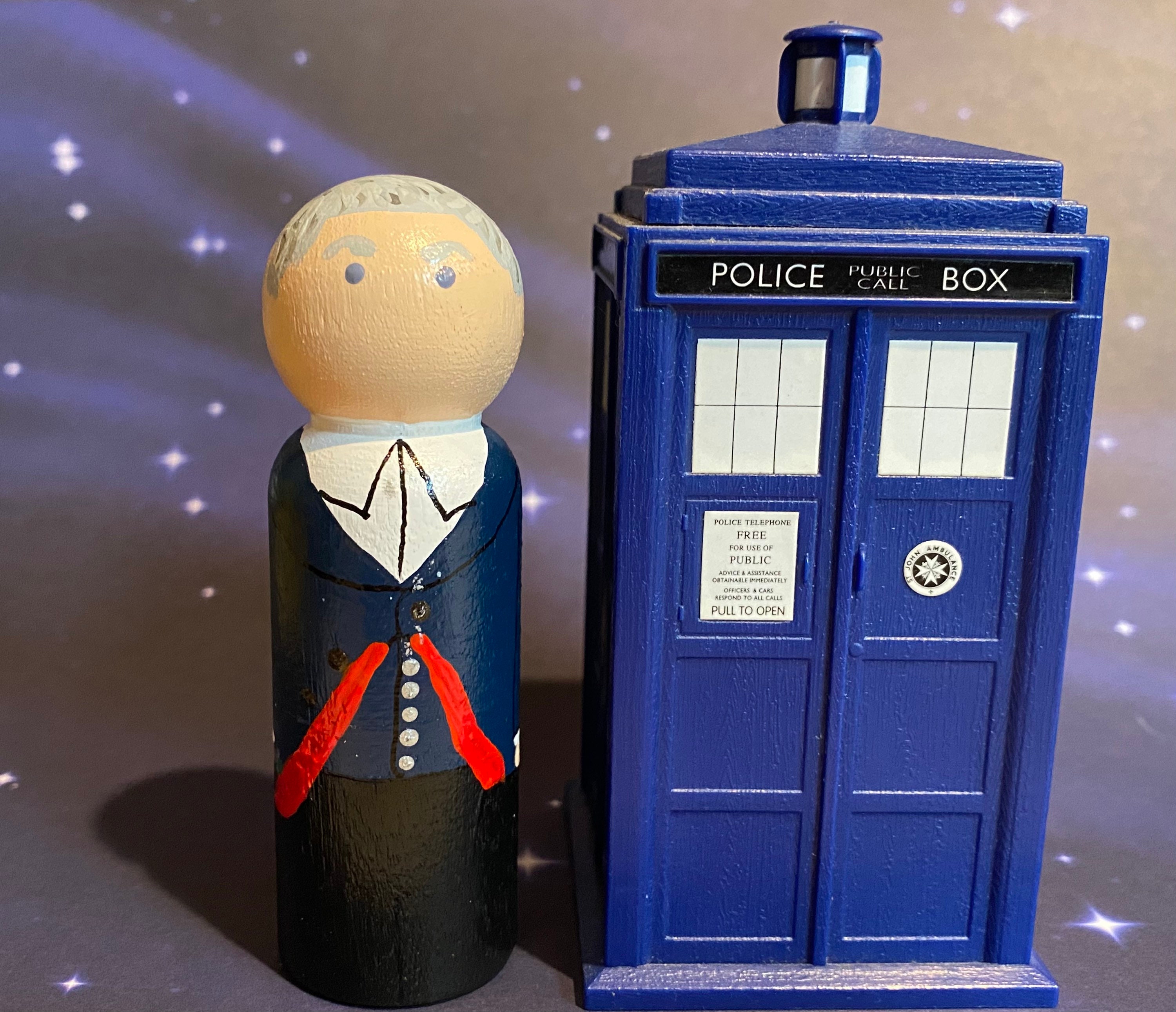 Doctor Who Handpainted Peg Dolls Tardis Whovian Dalek Weeping Angel - Etsy