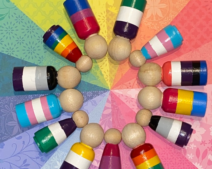 Pride Peg Dolls LGBT+ Rainbow Gay Trans Bi Pan - Etsy
