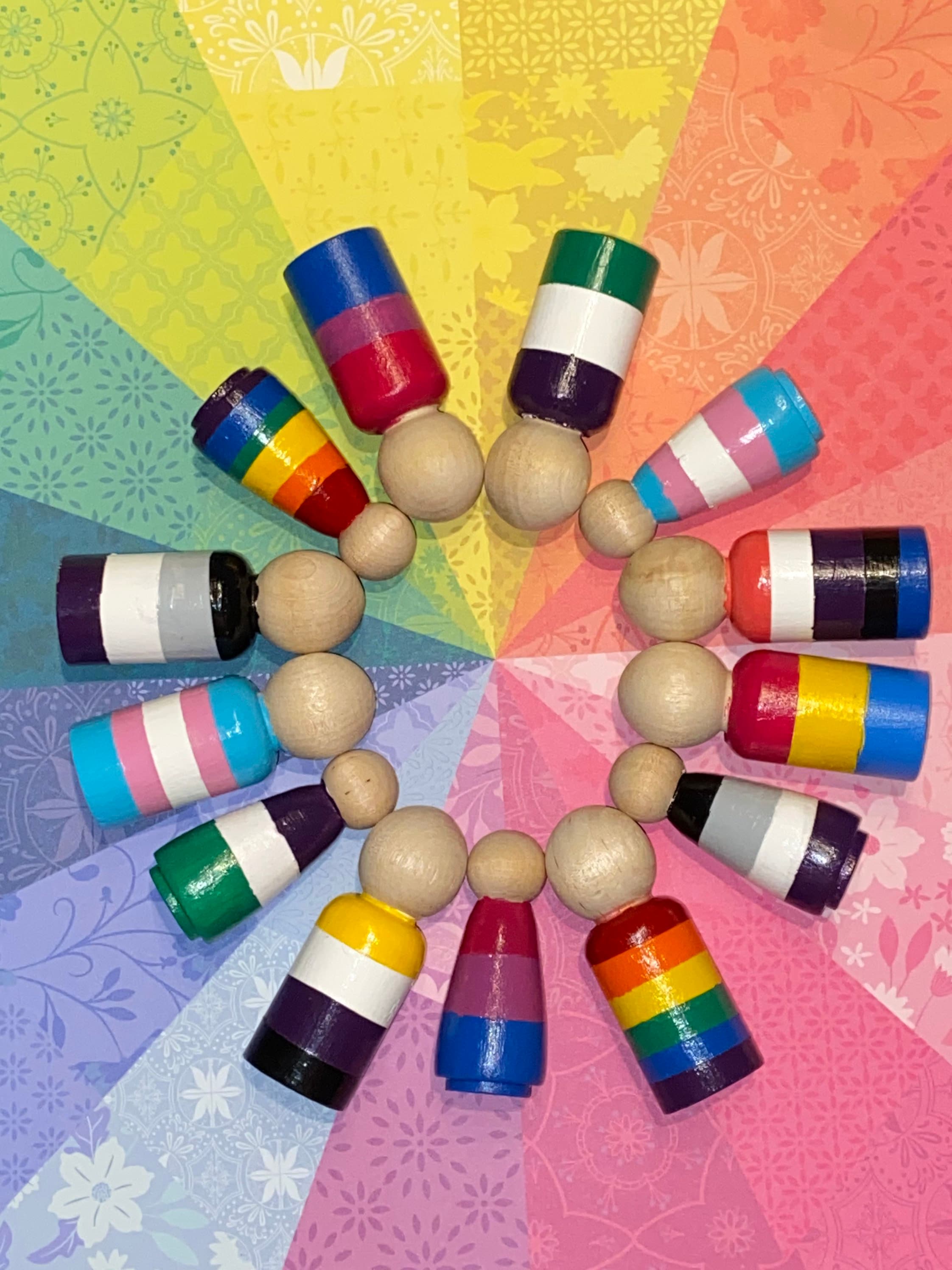 Pride Peg Dolls LGBT Rainbow Gay Trans Bi Pan - Etsy